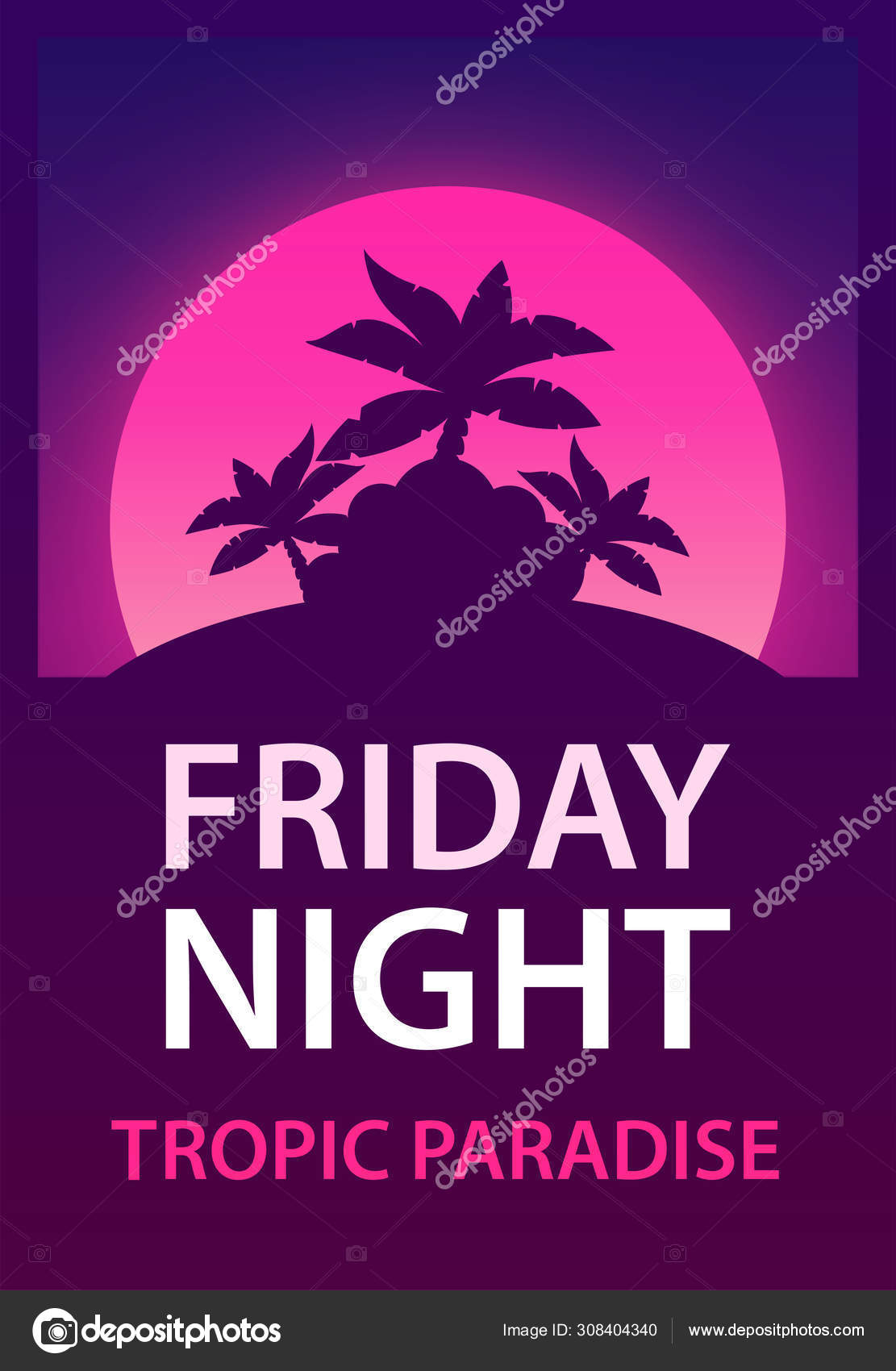 Friday Night - Poster for Dance, Music Party for Night Club Stock ...