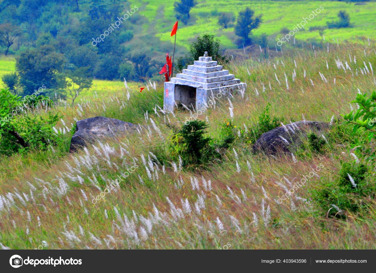 Lone Hindu Temple Remote Mountain Village Kangra Valley Himachal ...