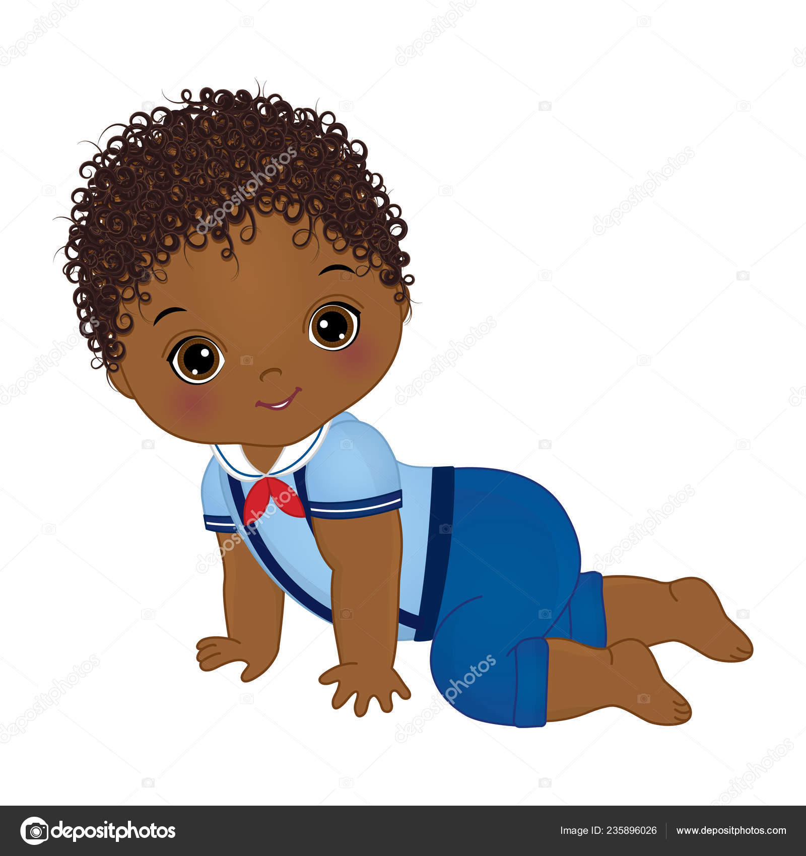Cute African American Babies Clipart