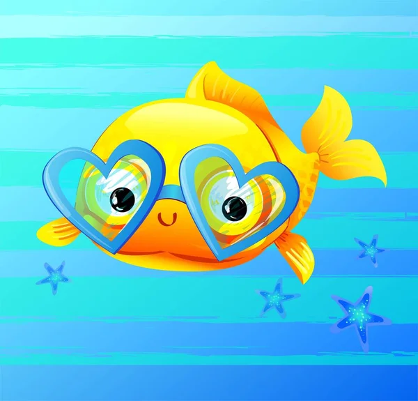 Goldfish cartoon — Stock Vector © lineartestpilot #13136877