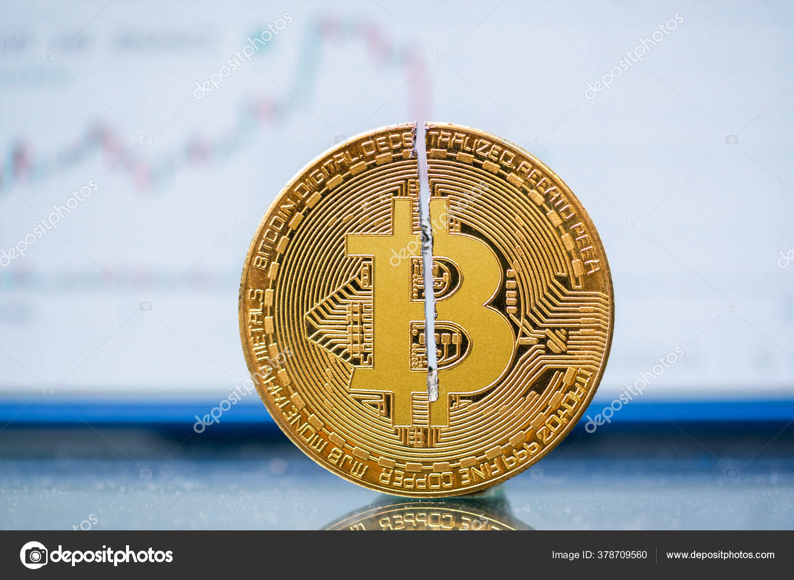 Cryptocurrency Bitcoin Cutting Traces Graph Background Bitcoin Halving ...