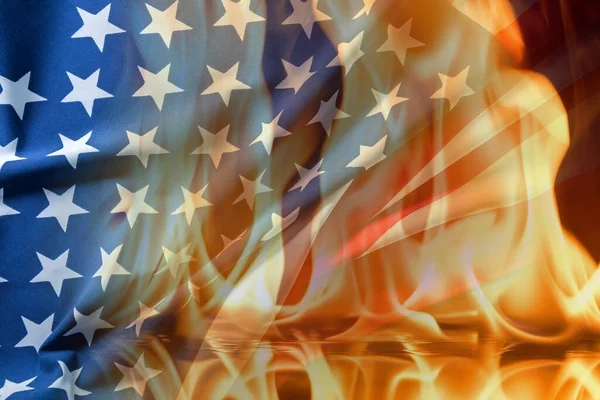 American flag fire Stock Photos, Royalty Free American flag fire Images ...