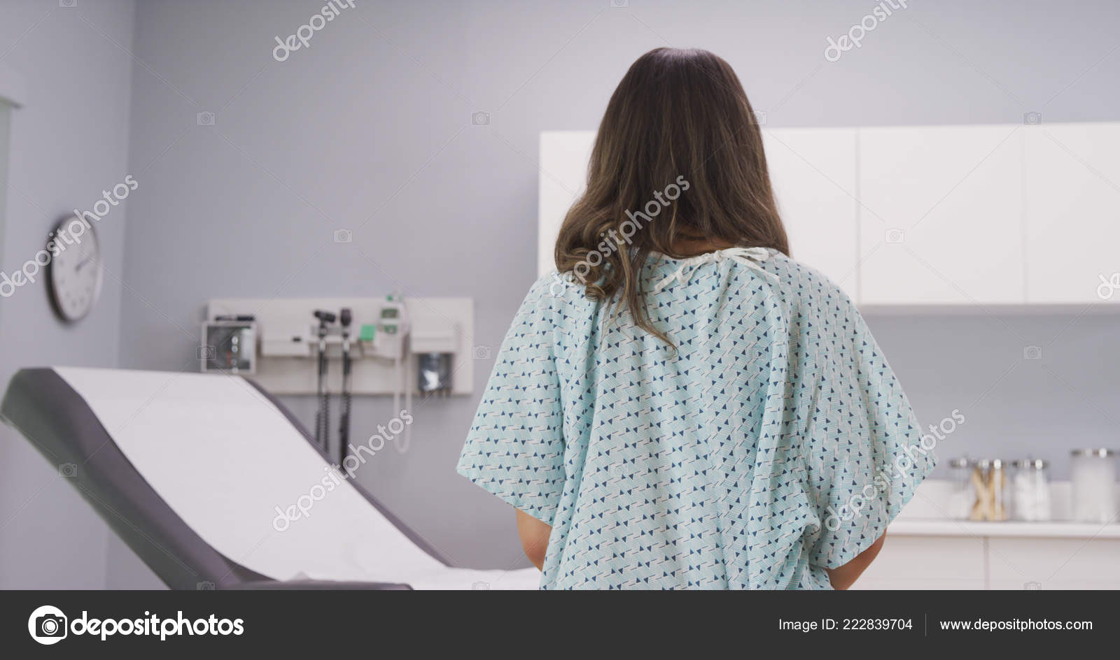 Back View Hospital Patient Facing Medical Equipment Hospital Room Stock ...