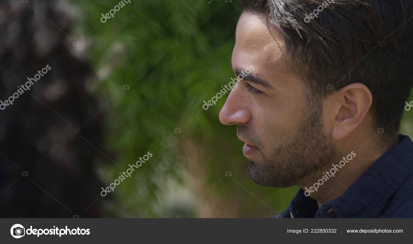 Profile Hispanic Man Park — Stock Photo © mark@rocketclips.com #222850332
