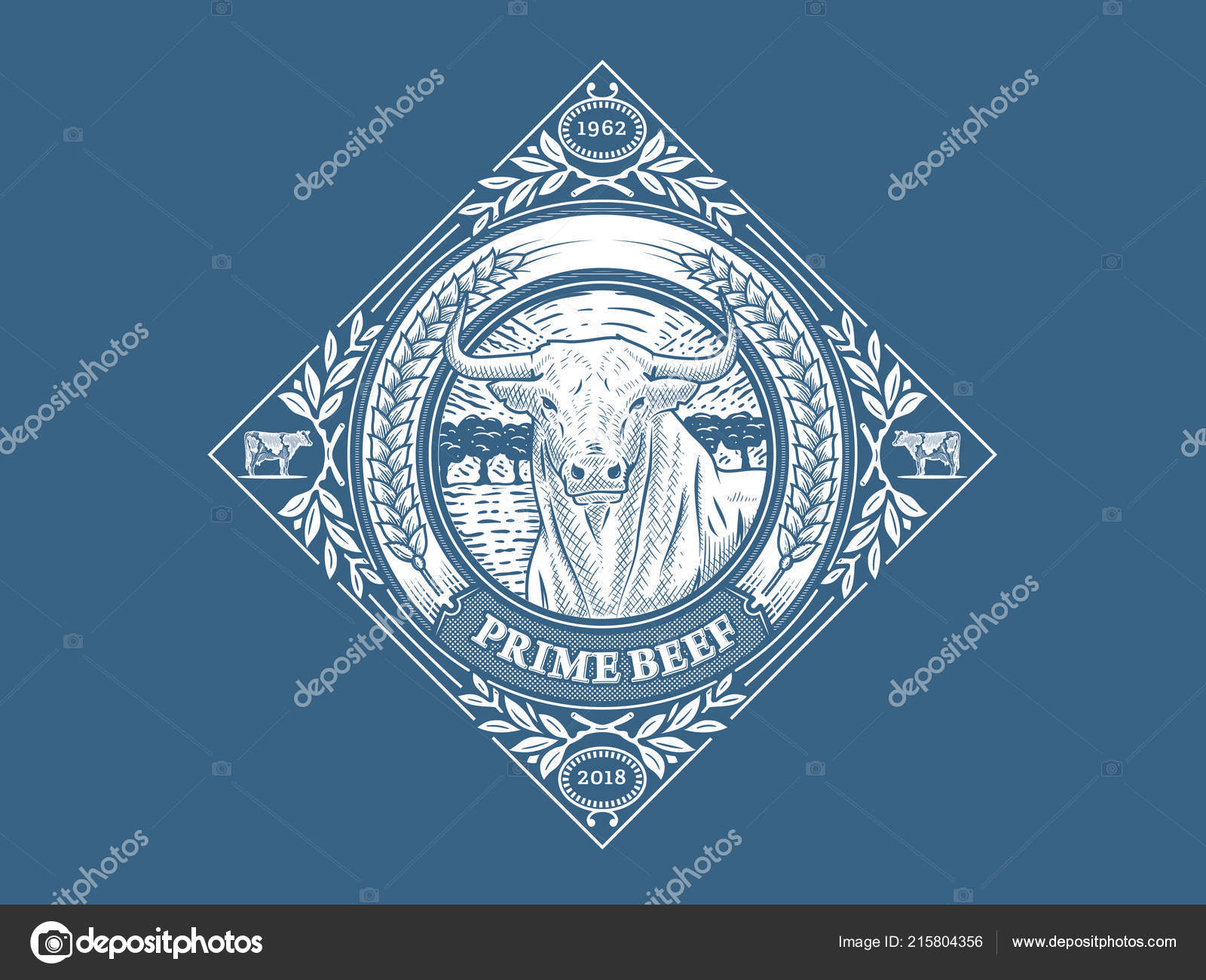 Prime Beef Vector Illustration Premium Quality Beef Meat Stock Vector ...