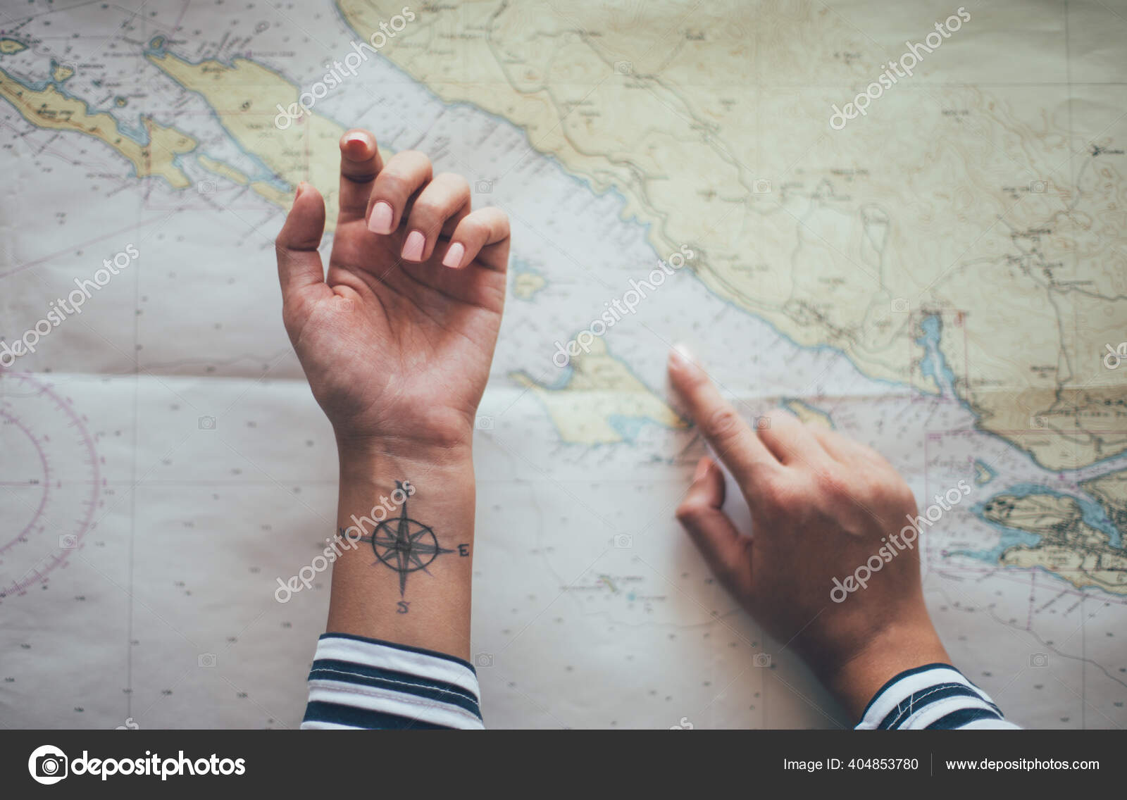 Compass Tattoo On Wrist