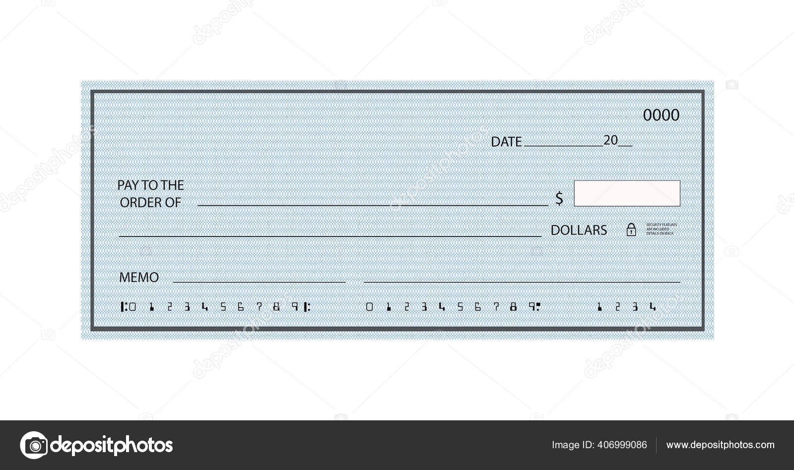 Blank Check False Numbers — Stock Photo © Popartic #406999086