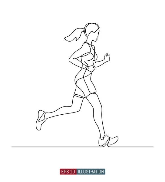 Woman Runner Outline