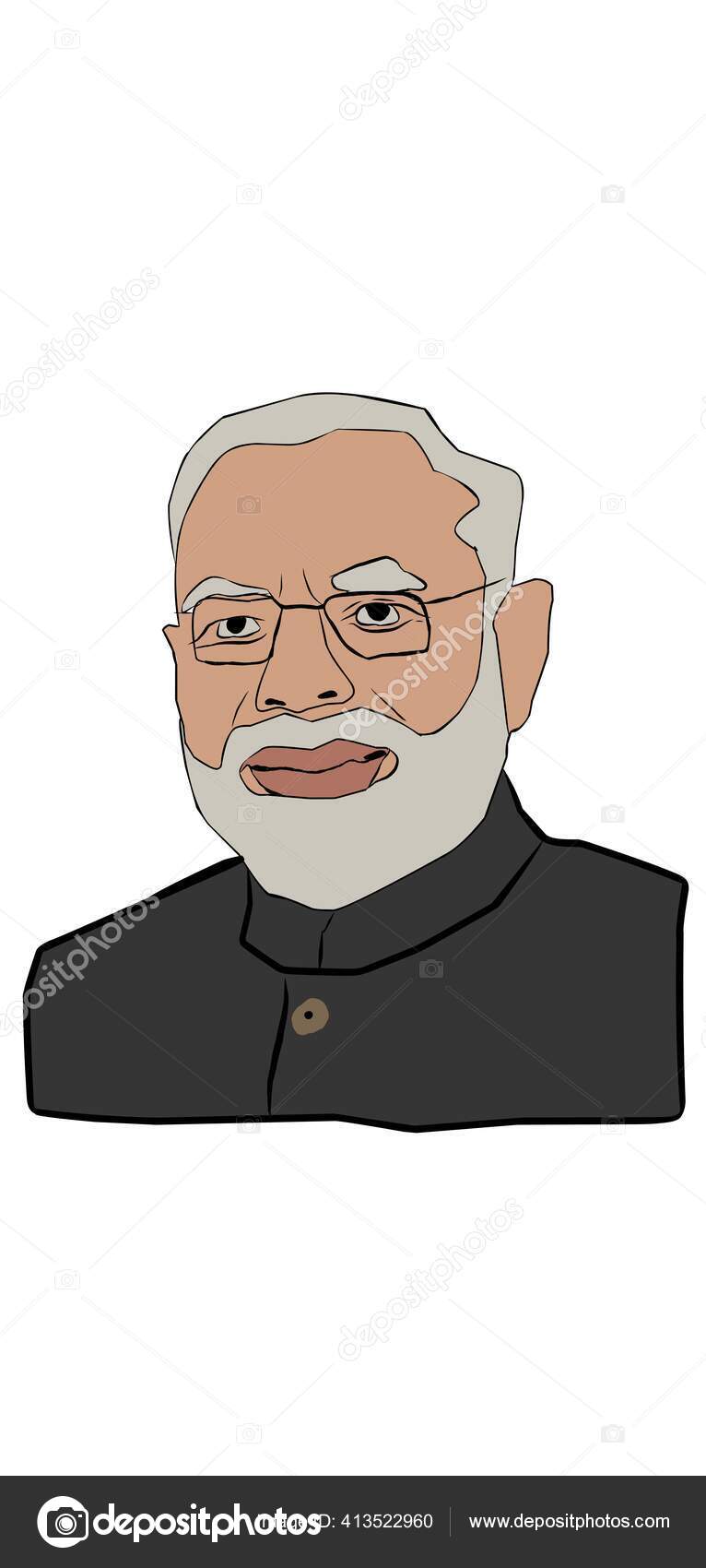 Illustrated Portrait Narendra Modi — Stock Photo © Raja@1978 #413522960