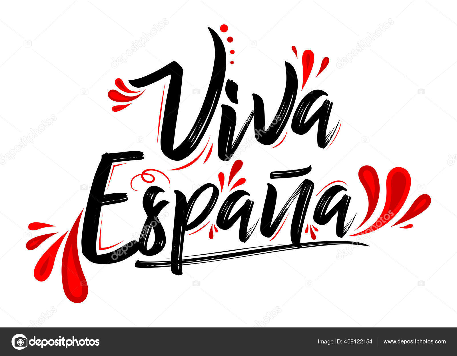 Viva Espana Long Live Spain Spanish Text Flag Colors Vector Vector de ...