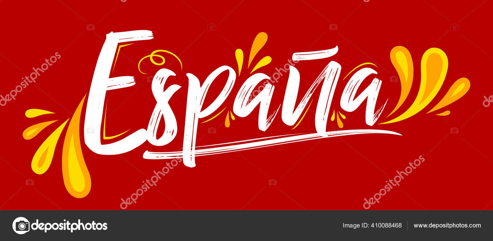 Espana Spain Spanish Text Patriotic Banner Design Flag Colors Vector ...