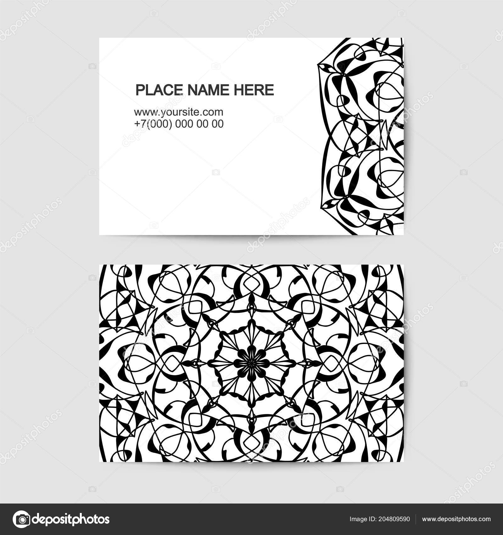 Visit Card Vector Template Lace Pattern — Stock Vector © Ukususha ...
