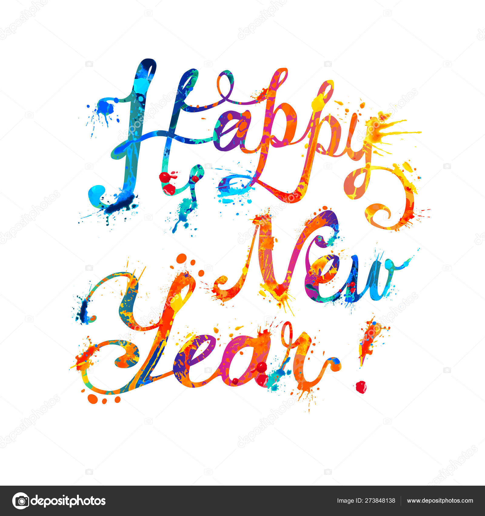 Happy New Year. Vector calligraphic letters Stock Illustration by ...