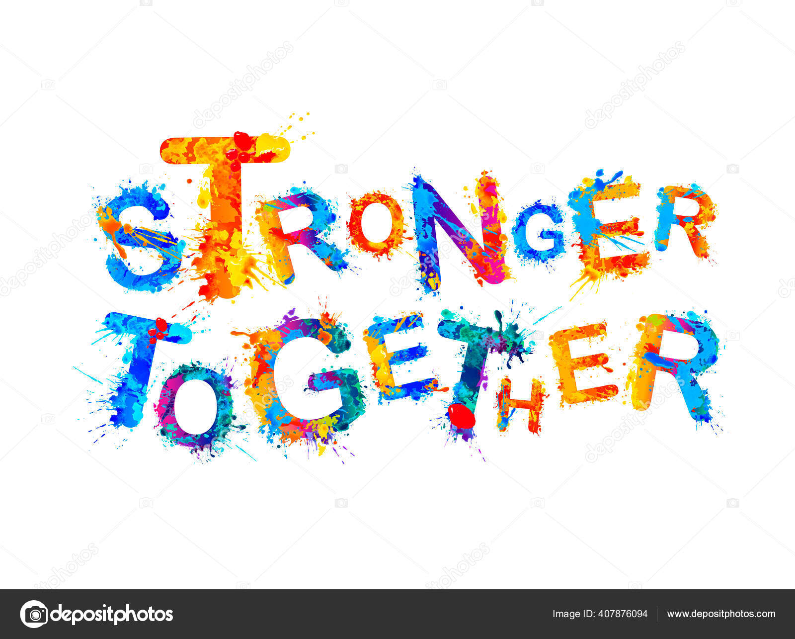 Stronger Together Vector Words Colorful Triangular Letters Stock Vector ...