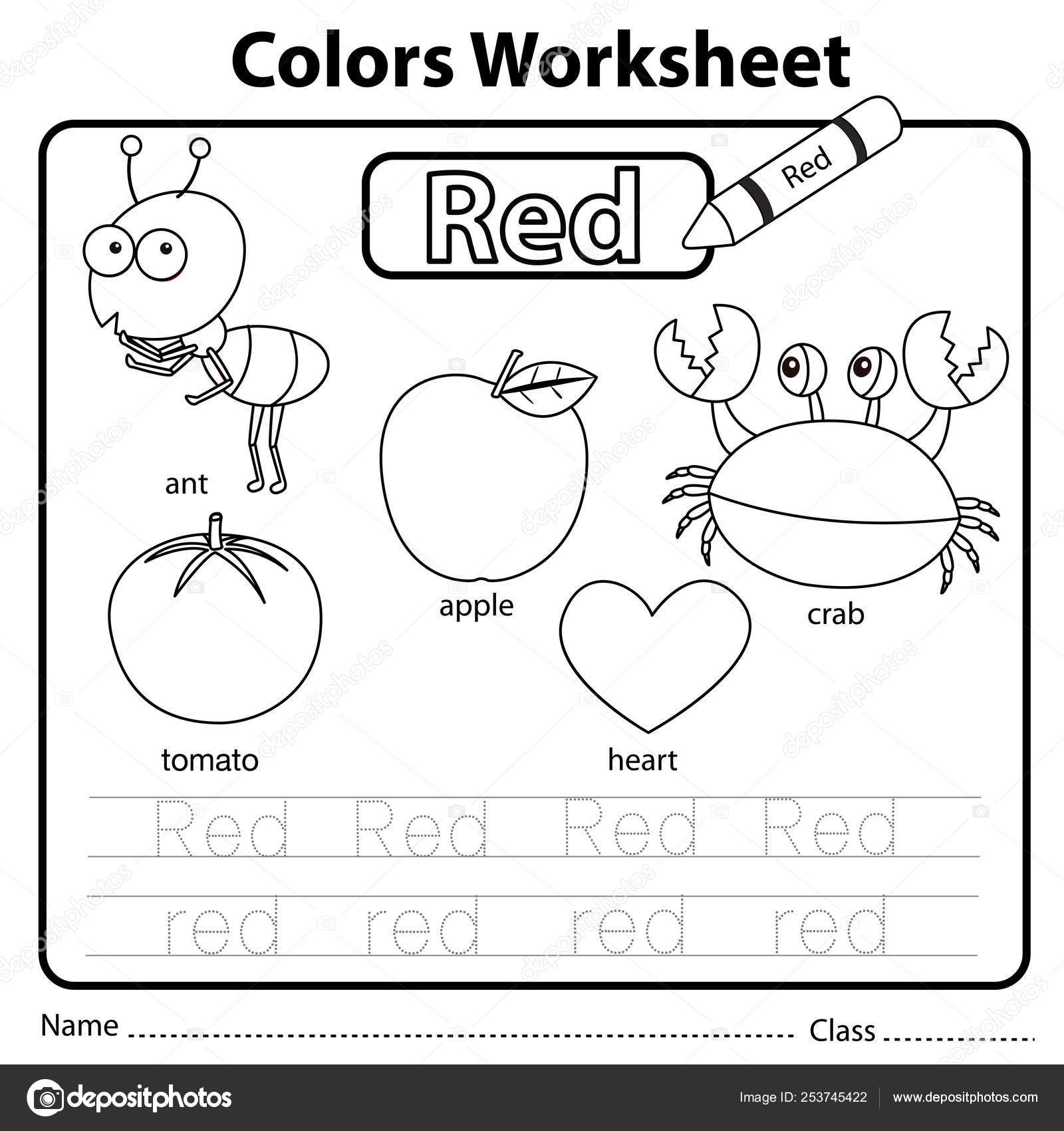 Illustrator Color Worksheet Red Stock Vector Image by ©chingowinn ...