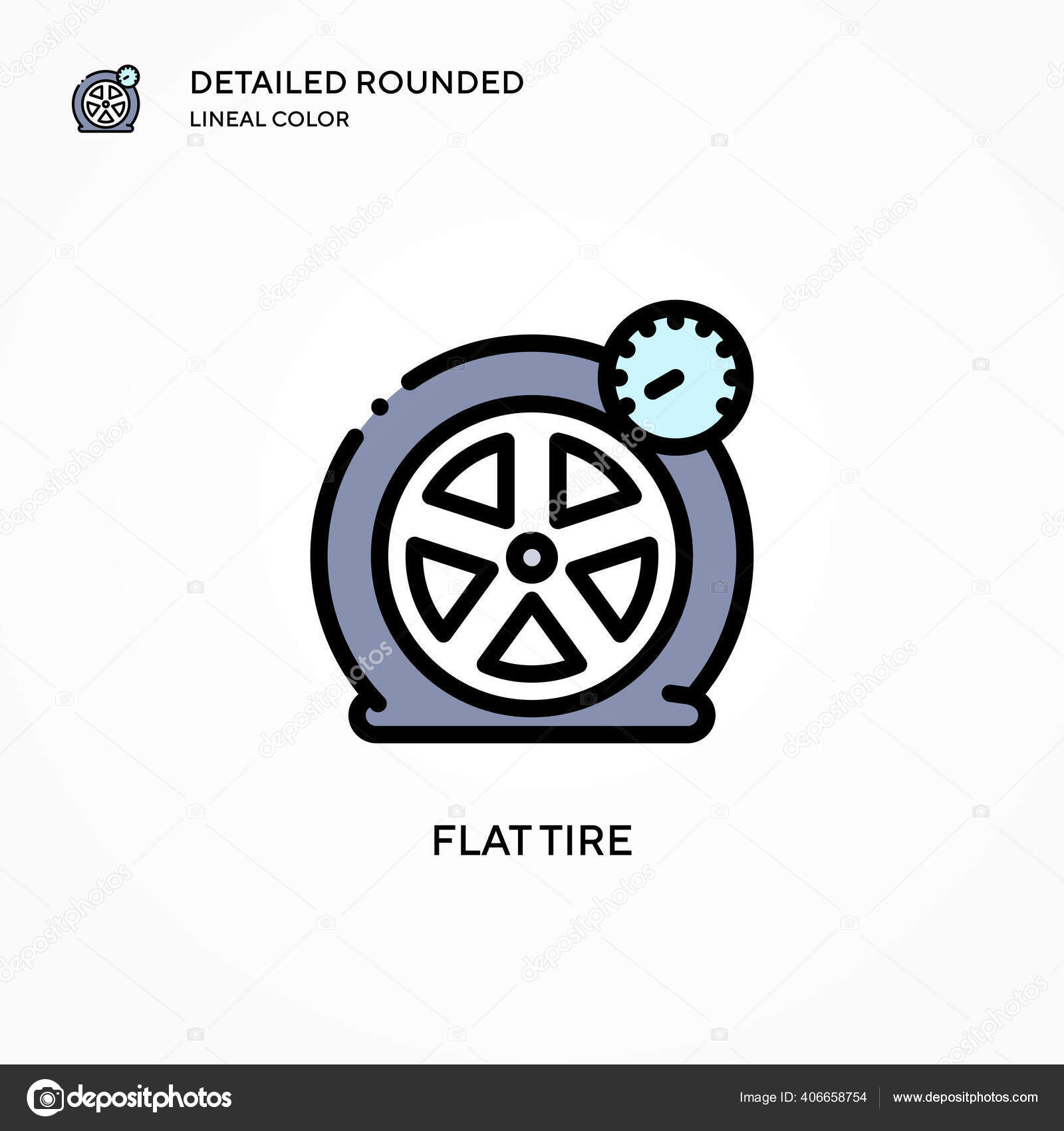 Flat Tire Vector