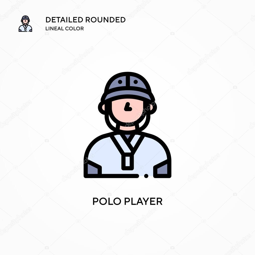 Polo jugador vector icono. Conceptos modernos de ilustración vectorial ...