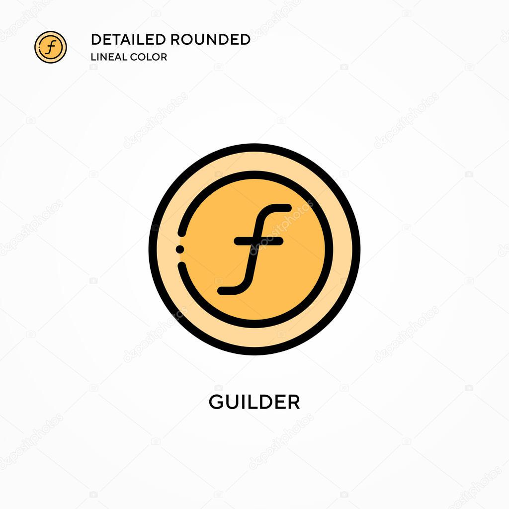 Icono de vector de Guilder. Conceptos modernos de ilustración vectorial ...