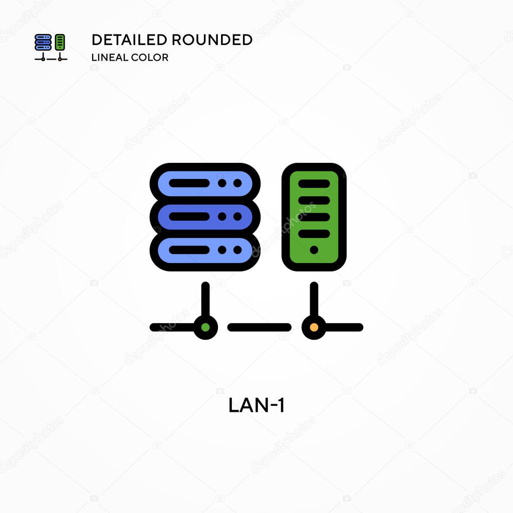 Icono del vector Lan-1. Conceptos modernos de ilustración vectorial ...