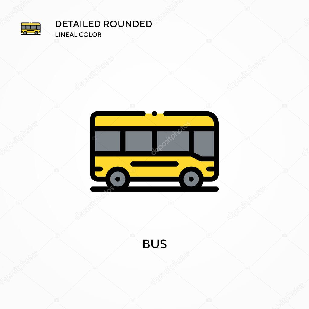 Icono de vector de bus. Conceptos modernos de ilustración vectorial ...