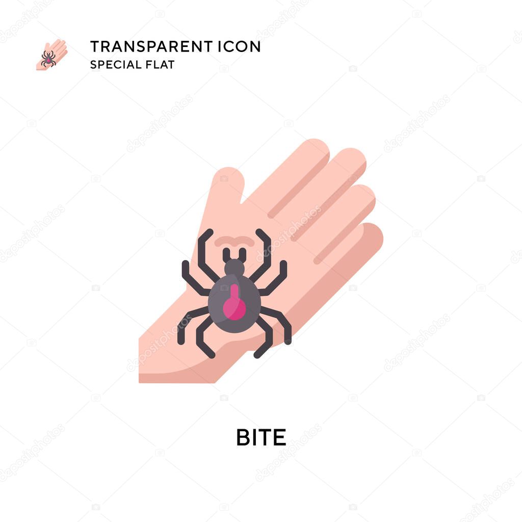 Icono de vector de mordida. Ilustración de estilo plano. EPS 10 vector ...