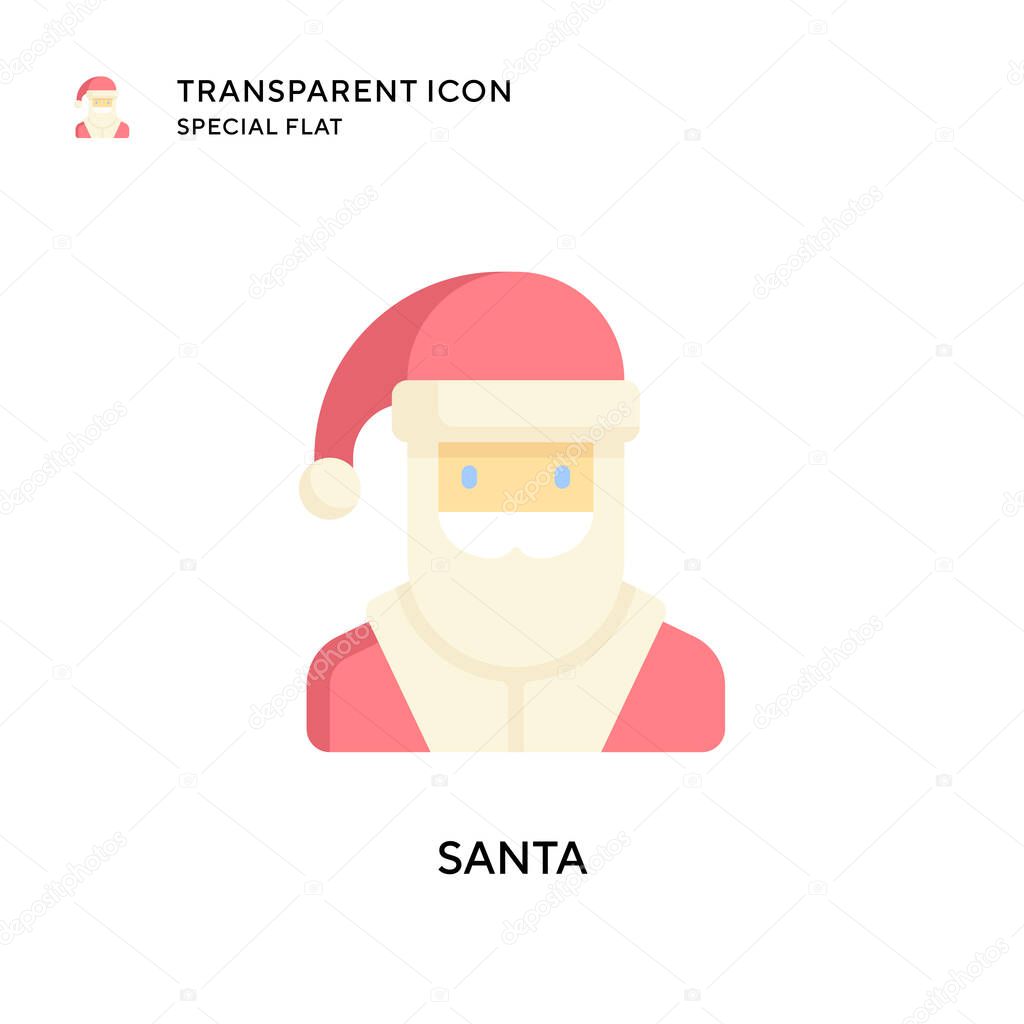 Icono del vector de Santa. Ilustración de estilo plano. EPS 10 vector. 2023