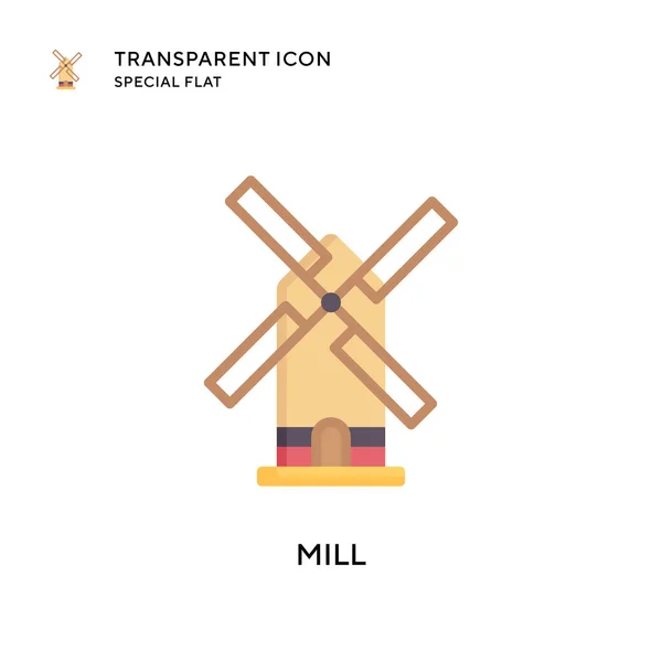 Flour mill vector icon isolated on transparent background, Flour Stock ...