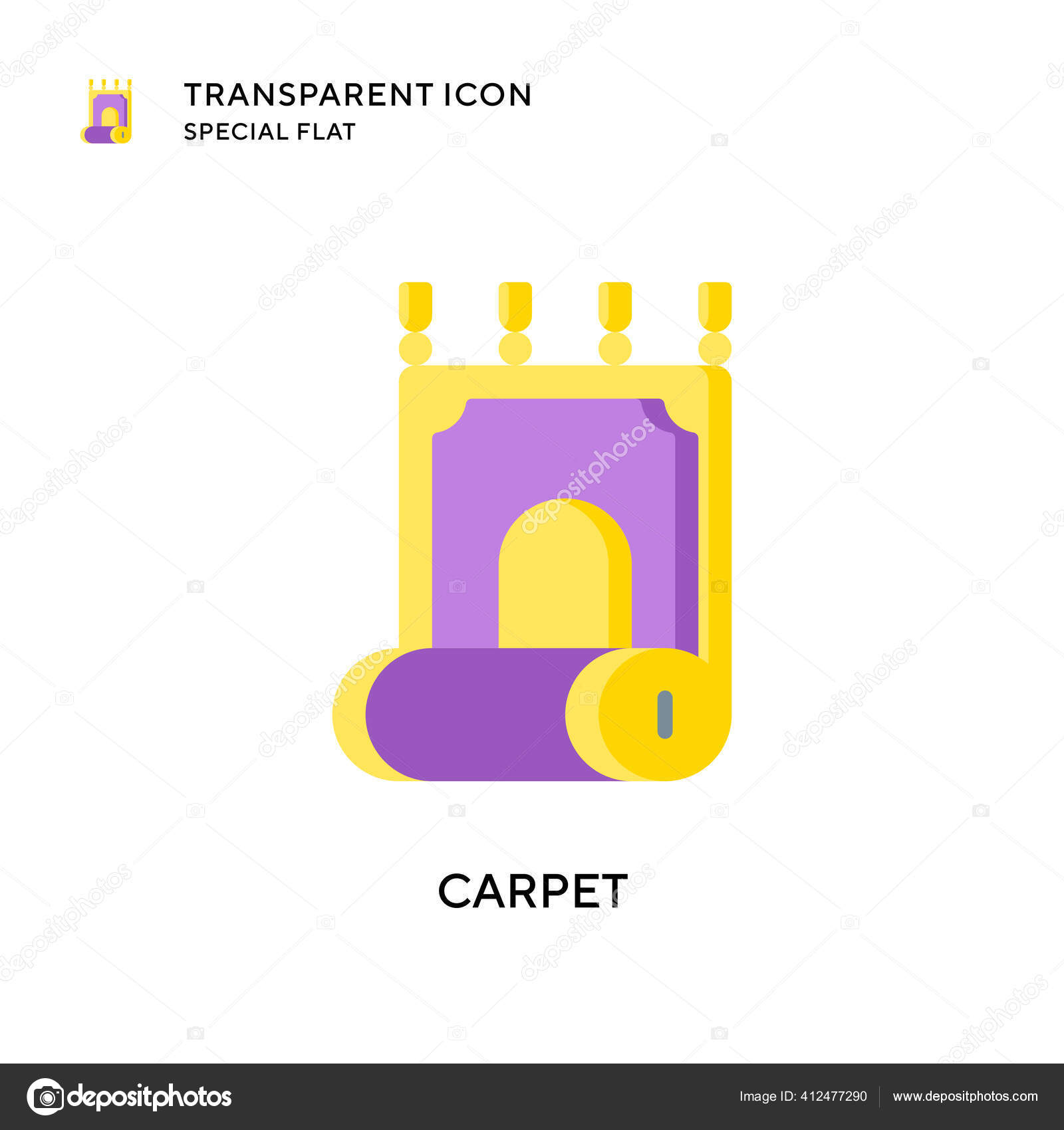 Carpet Vector Icon Flat Style Illustration Eps Vector Stock Vector by ...