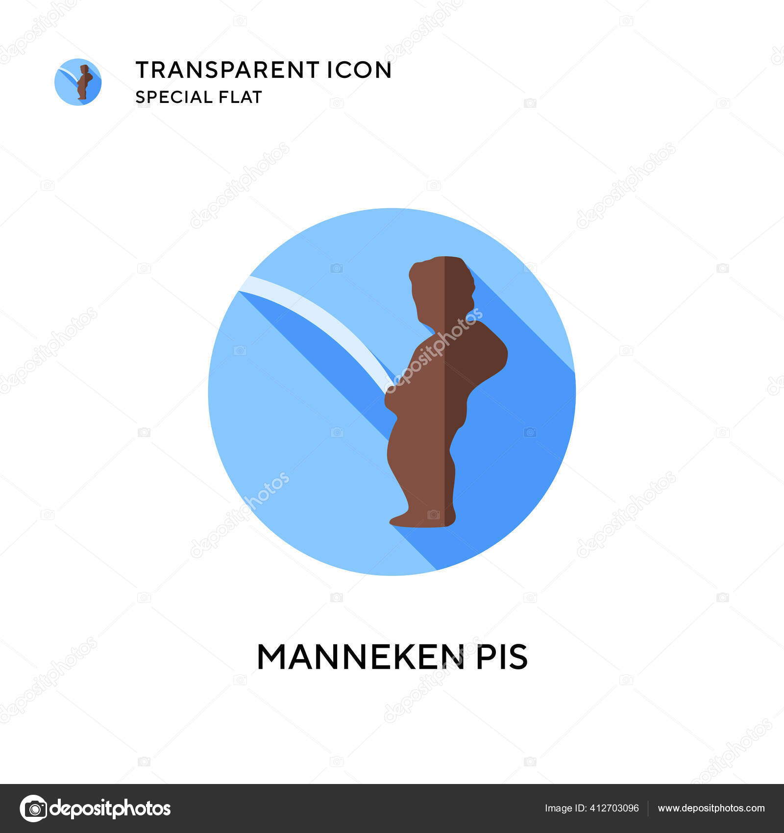 Manneken Pis Vector Icon Flat Style Illustration Eps Vector Stock ...