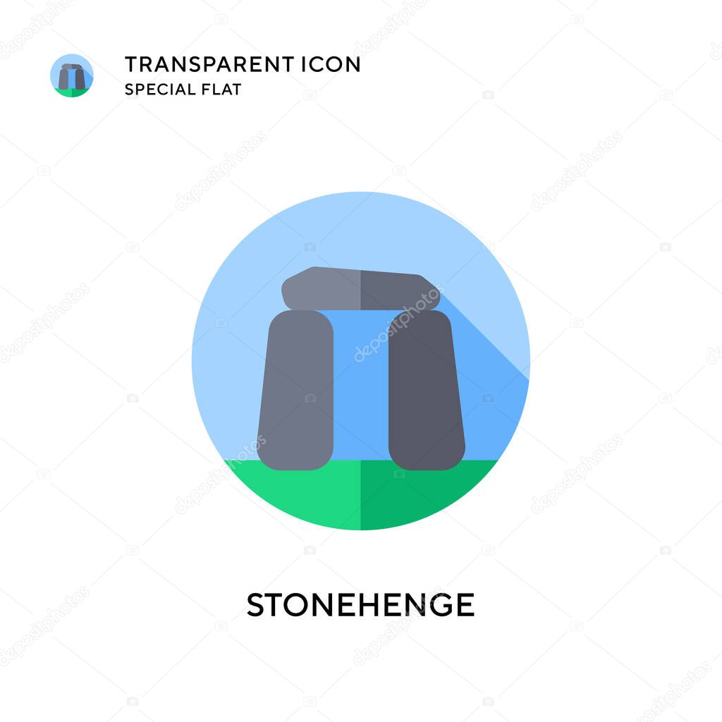 Icono del vector Stonehenge. Ilustración de estilo plano. EPS 10 vector. 2023
