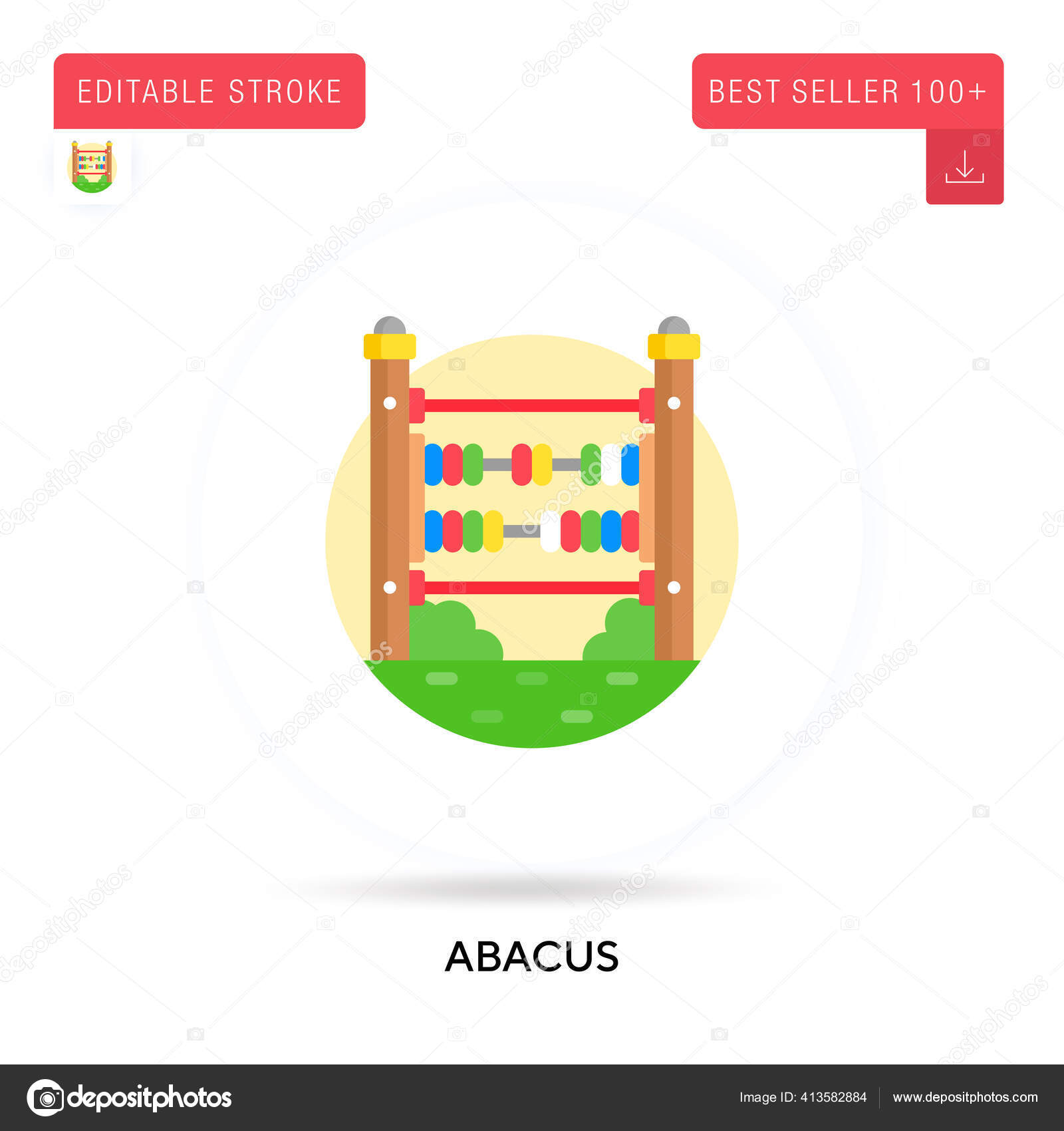 Icône Vectorielle Plate Circulaire Détaillée D'abacus Illustrations ...