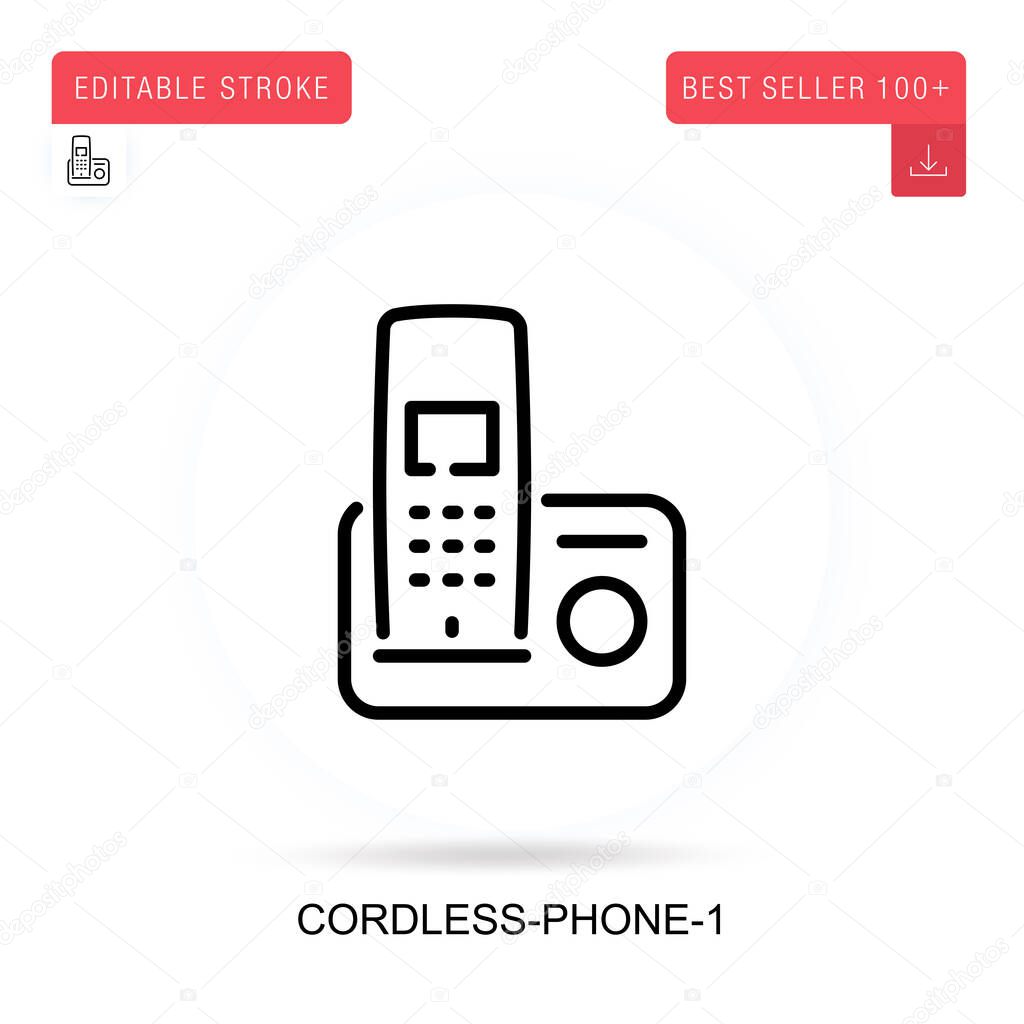 Icono de vector inal mbrico-tel fono-1. Ilustraciones de met foras conceptuales aisladas ...