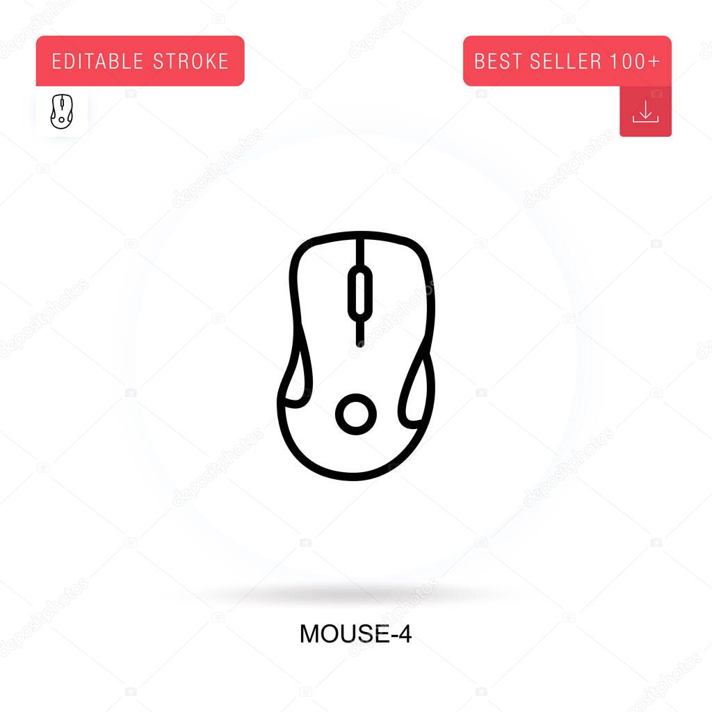Ratón-4 icono de vector plano. Ilustraciones de metáforas conceptuales ...