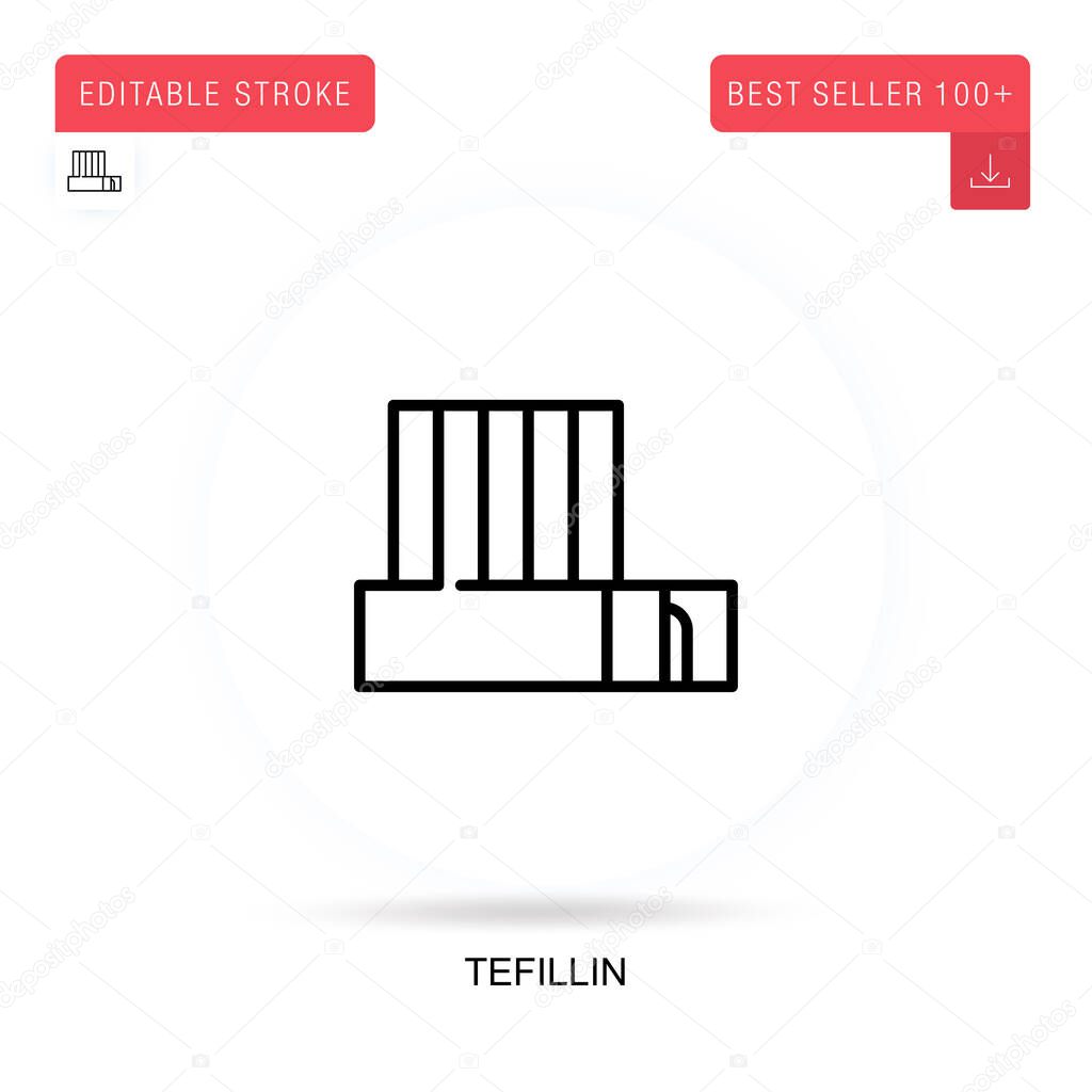 Icono de vector plano de tefilín. Ilustraciones de metáforas conceptuales aisladas vectoriales. 2024