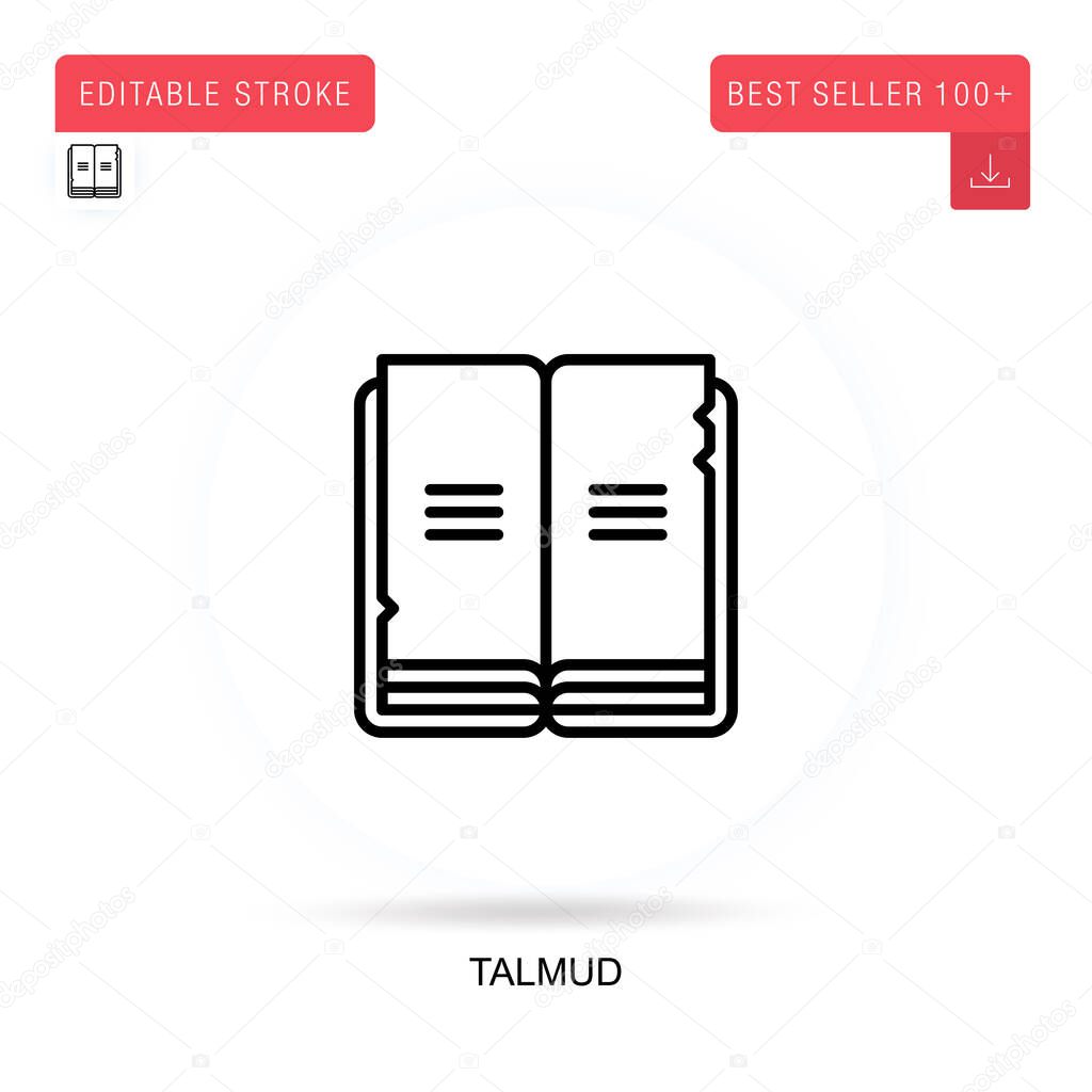 Talmud icono de vector plano. Ilustraciones de metáforas conceptuales ...
