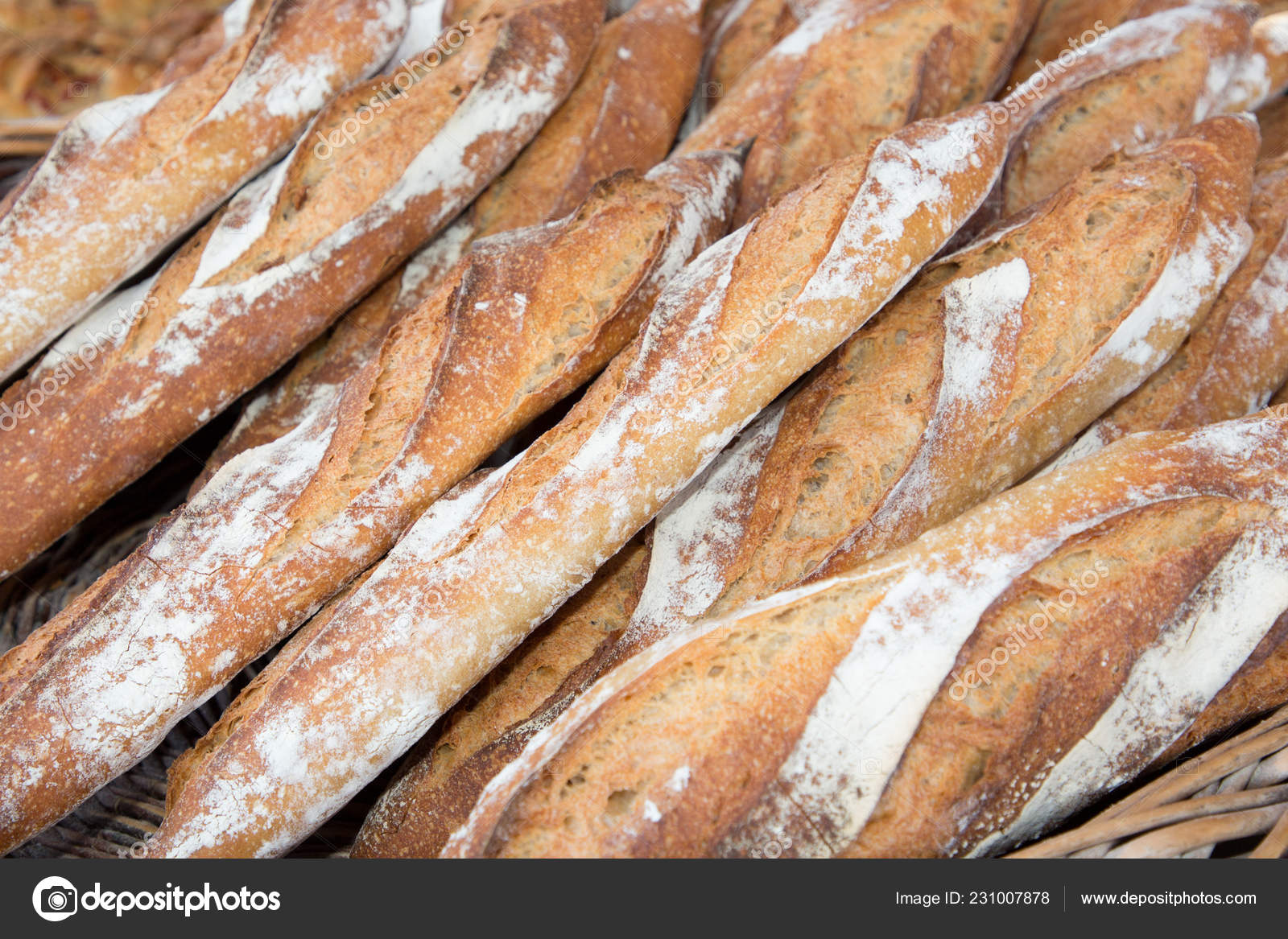 Tasty Crusty Baguettes Background Bread Stock Photo by ©OceanProd 231007878