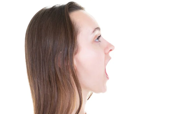 Woman screaming profile Stock Photos, Royalty Free Woman screaming ...