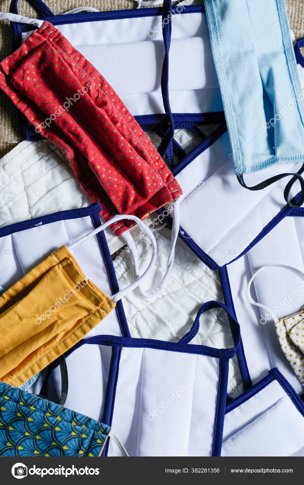 Different Types Textile Face Masks Protection Coronavirus Prevention ...