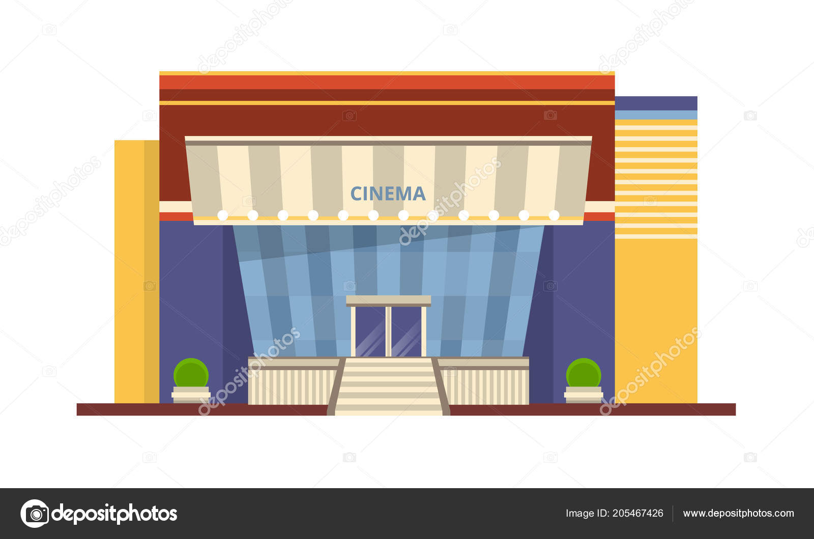 Modern facade of cinema building, architectural structure for ...