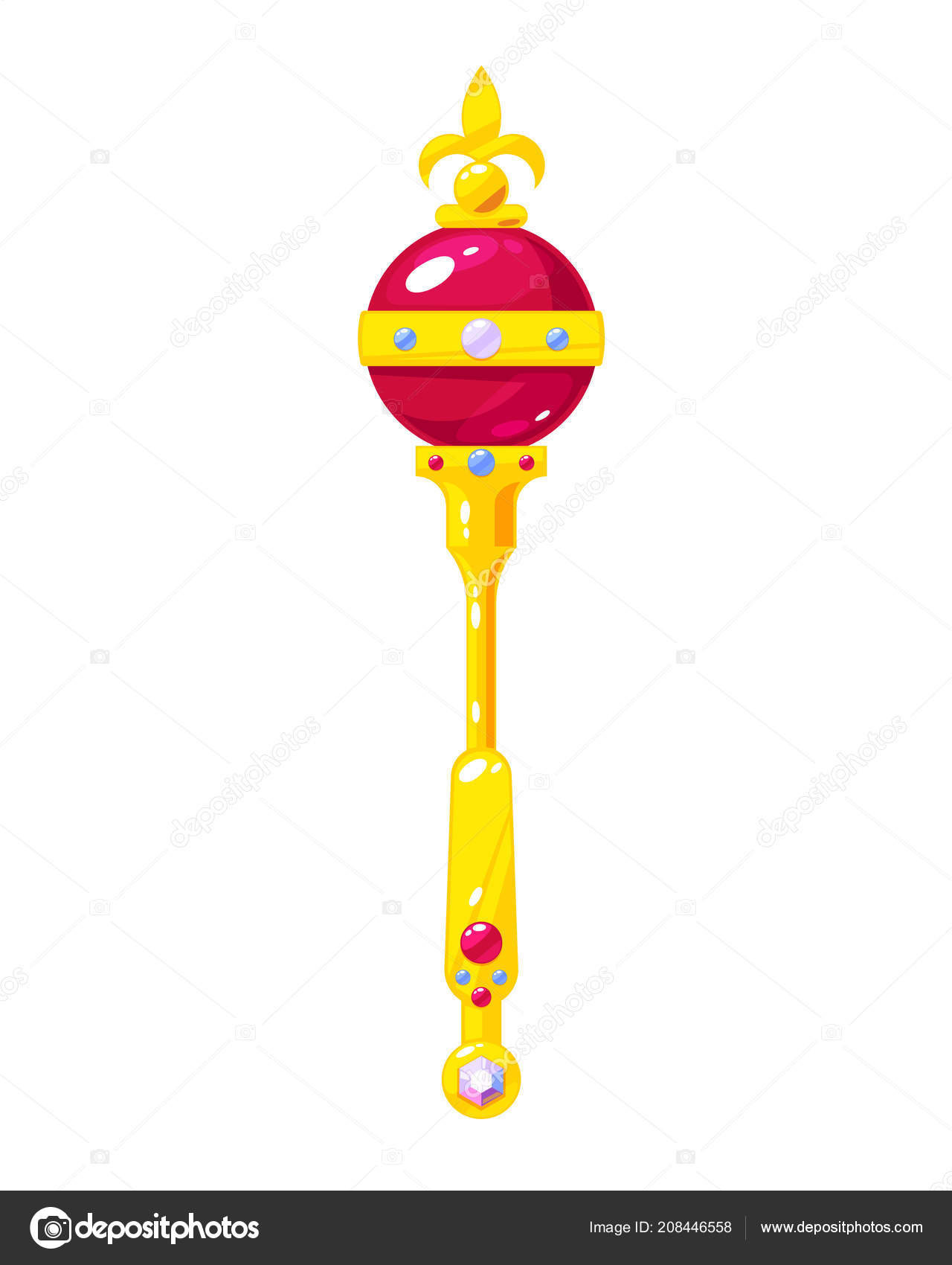 Beautiful royal scepter of gold. Award for the winner. Stock Vector ...