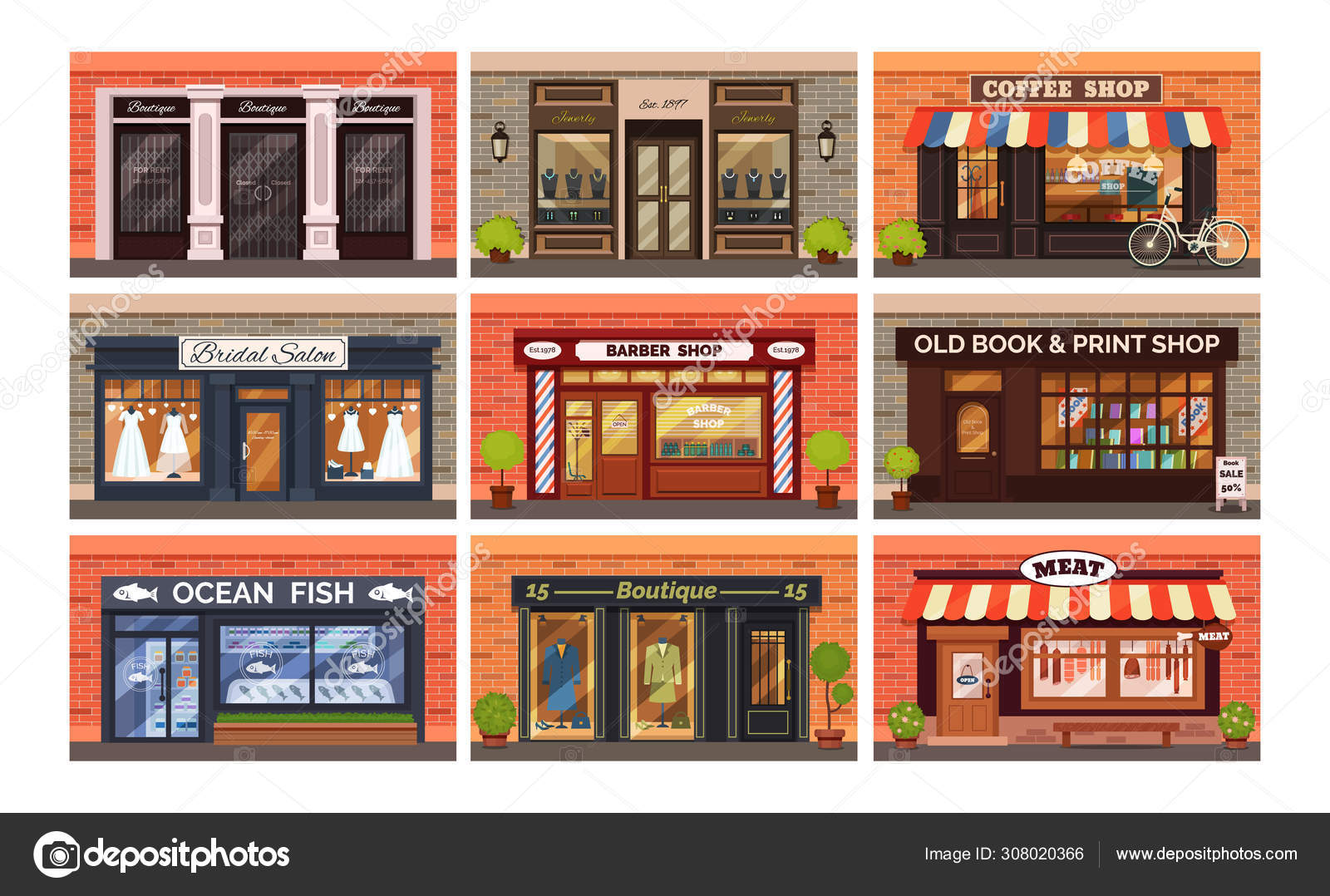 Retro shop store facade with storefront vector Stock Vector Image by ...