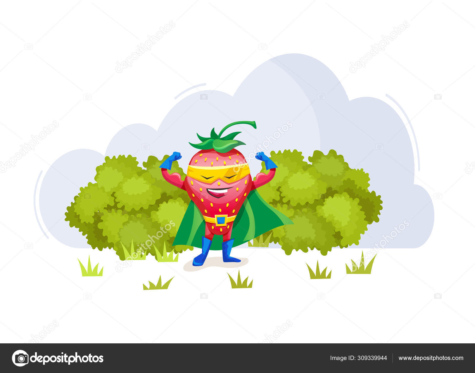 Divertidos Personajes De Dibujos Animados Frutas En Trajes De