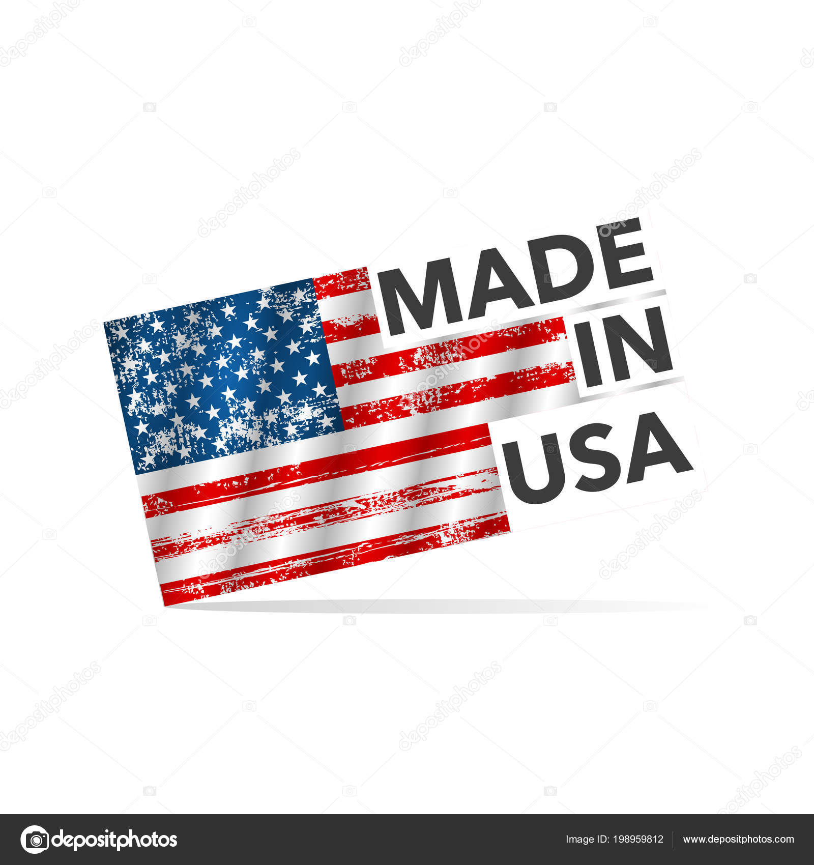 Illustration Made Usa Flag White Background Stock Vector by ...