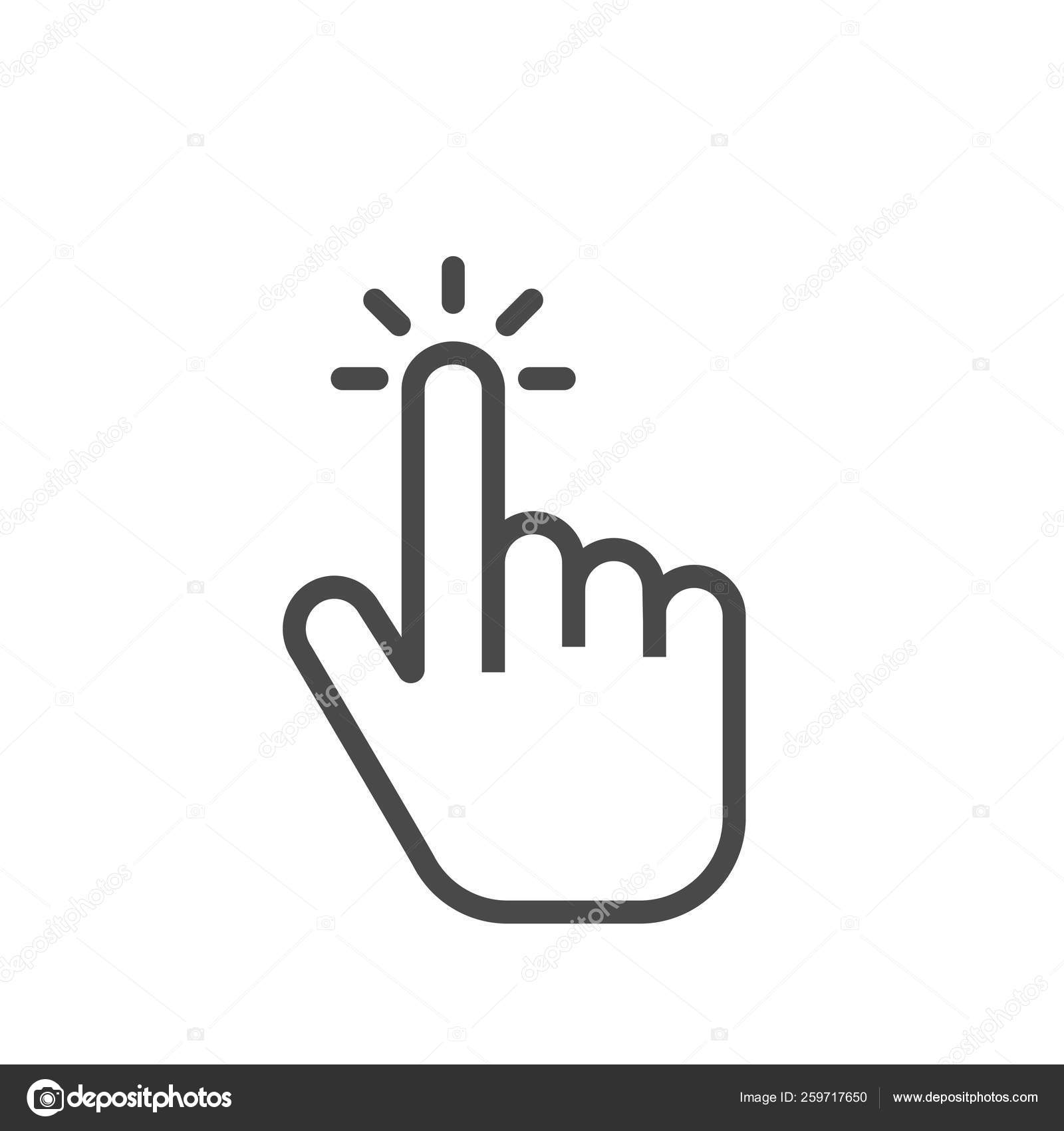 Click finger icon. Clicking pointer isolated on white background ⬇ ...