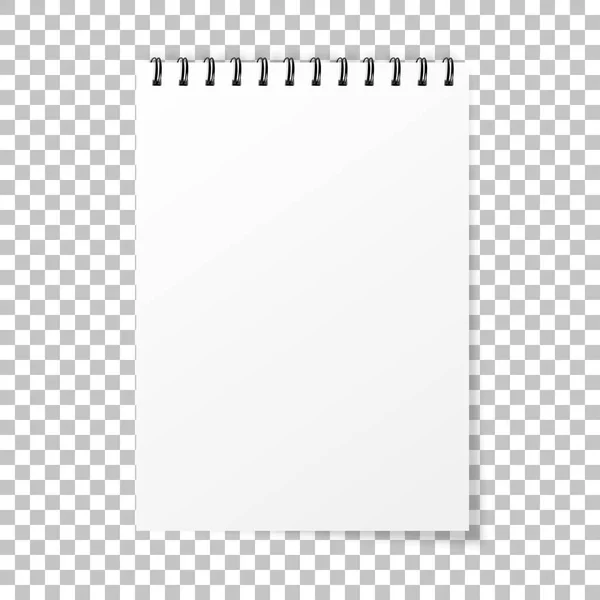 Realistic template notepad with spiral. Blank cover design. School ...