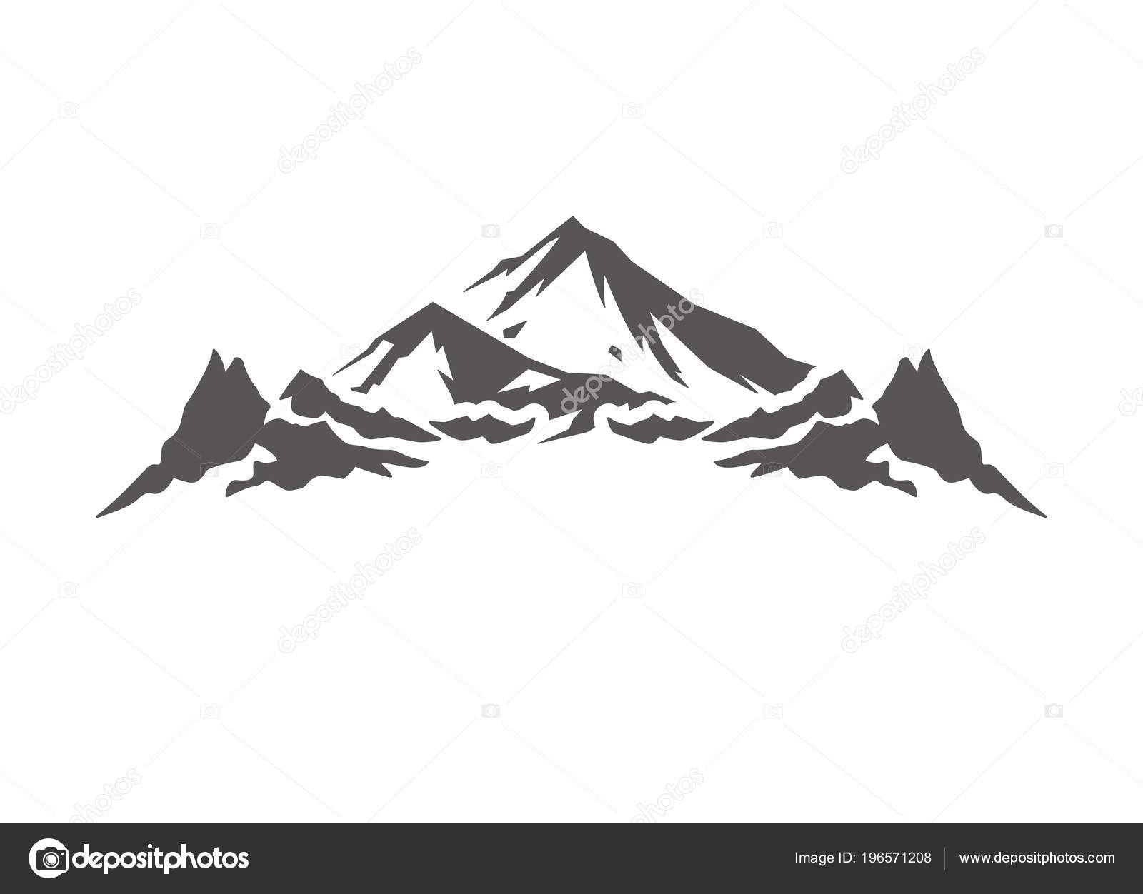 Mountain Shape Isolated White Background Vector Illustration Mountain Hills Vector ⬇ Vector ...