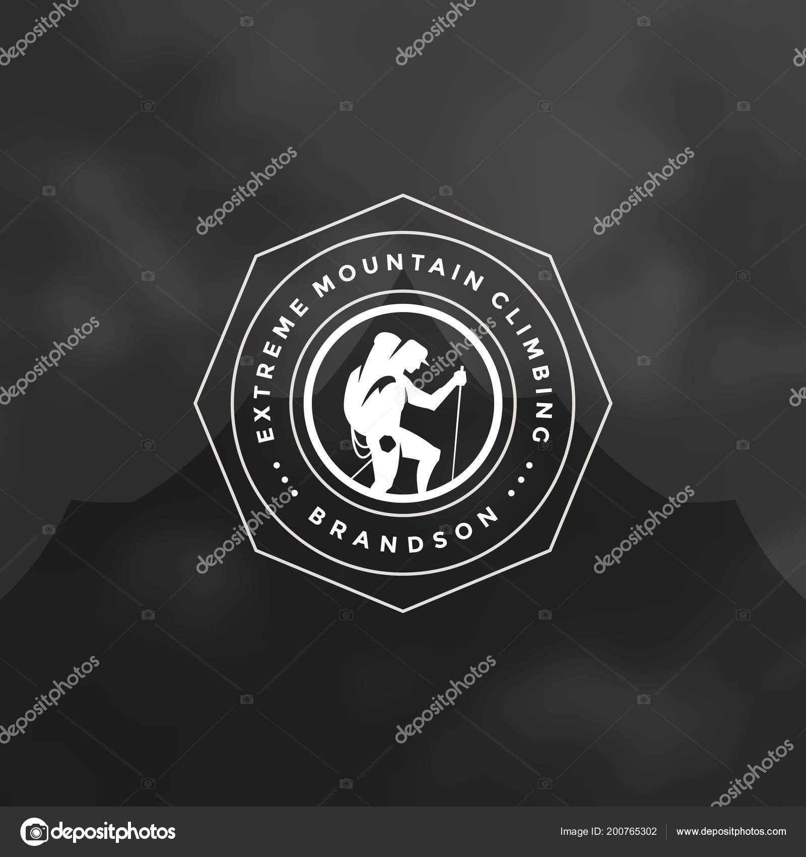 Climber Logo Emblem Vector Illustration Outdoor Adventure Expedition ...