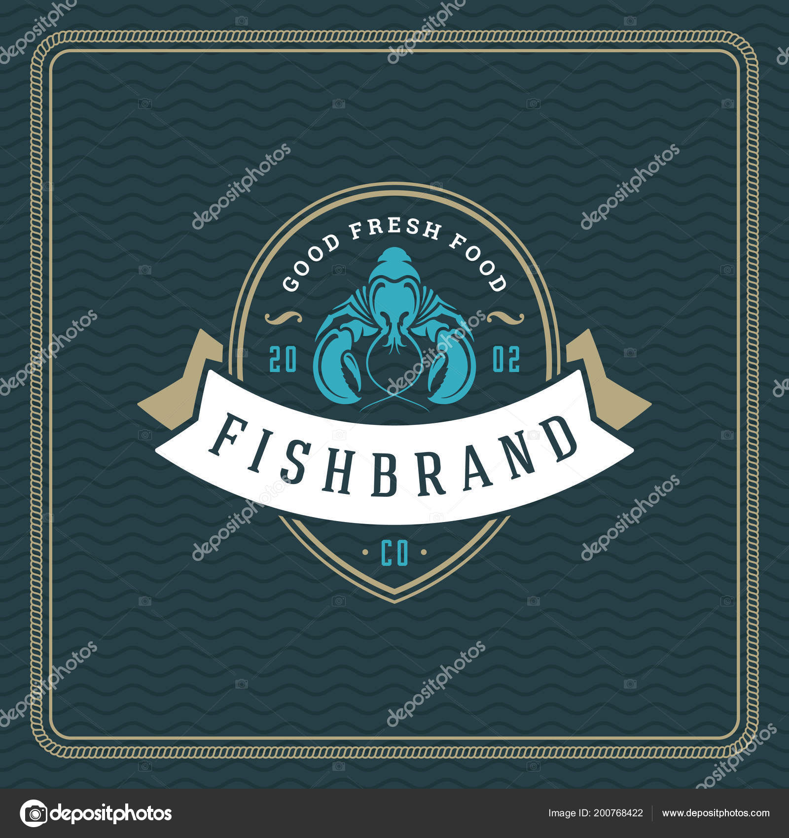 Marisco Restaurante Logotipo Vetor Ilustração Emblema Mercado Silhueta ...