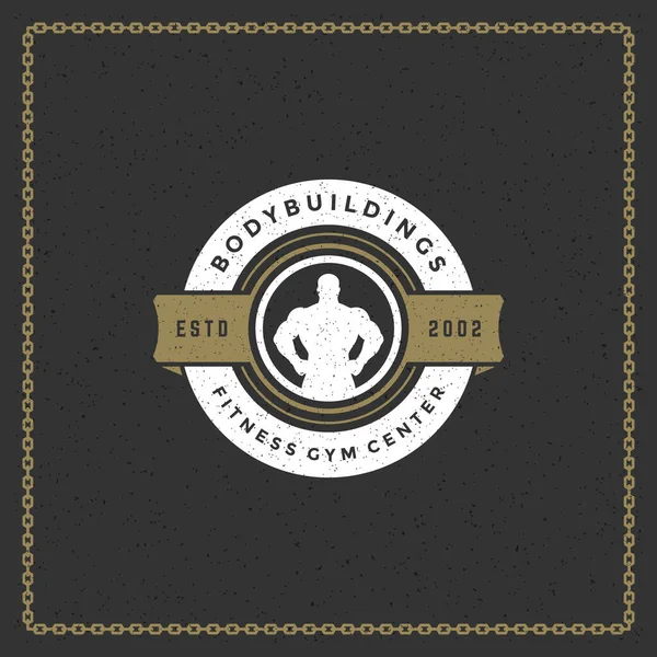 Fitness Gym Badge Emblem Vector Illustration Woman Bodybuilder Lifting Dumbbells Stock Vector by ...