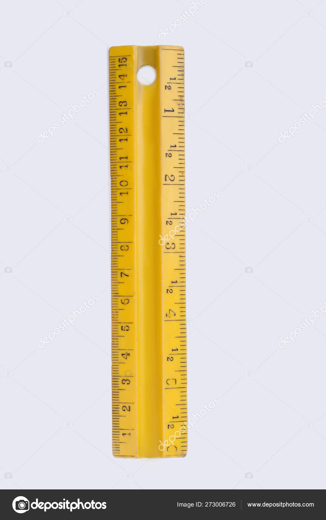 Yellow plastic ruler isolated on white background. Stock Photo by ...